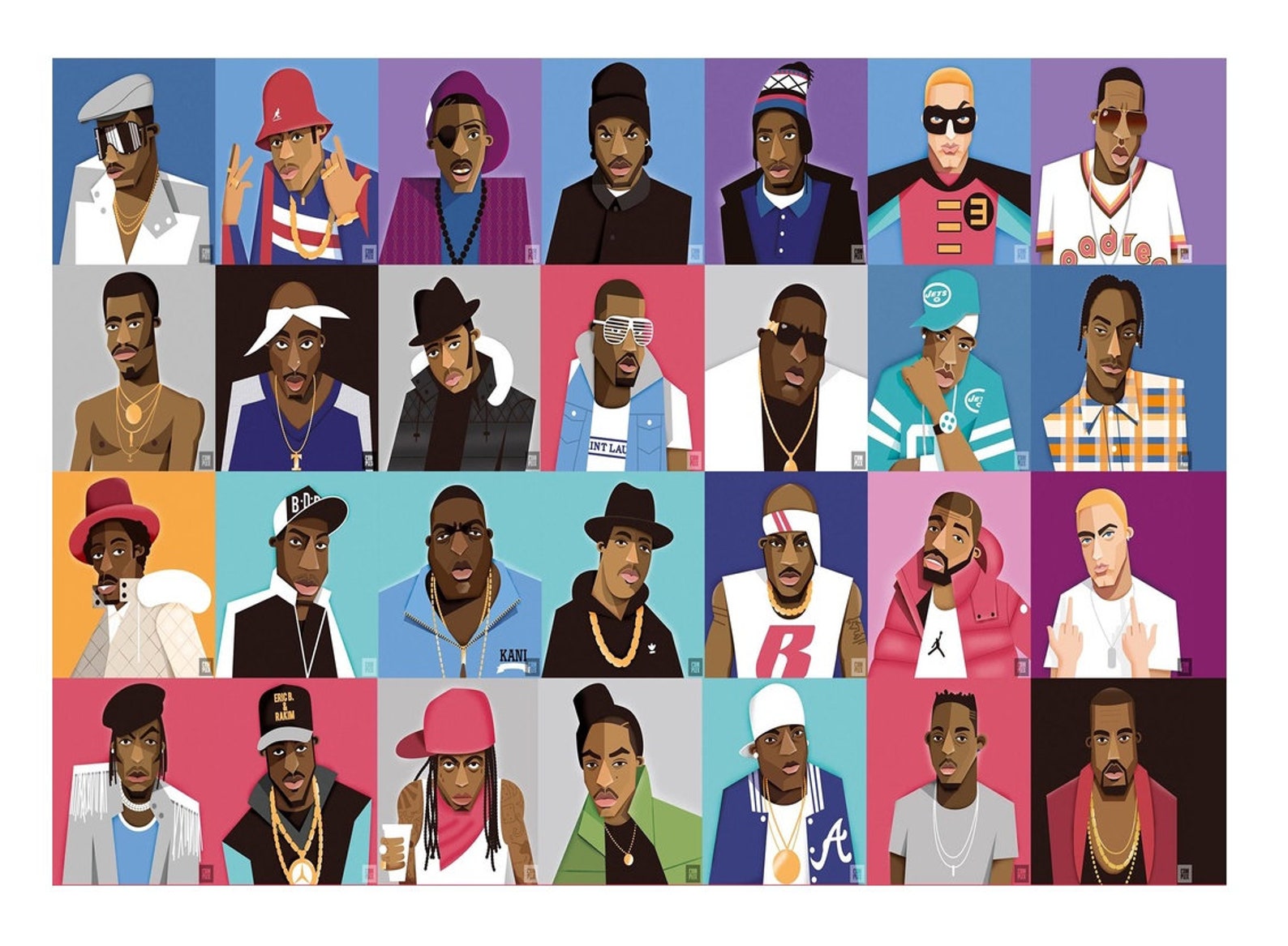 Rap hip hop collage poster unframe posterCanvas poster | Etsy