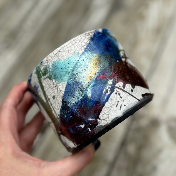 Raku Pottery Planter - Etsy