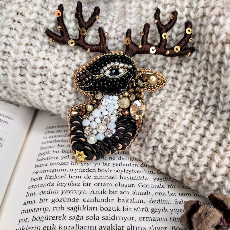 Deer Brooch - Etsy