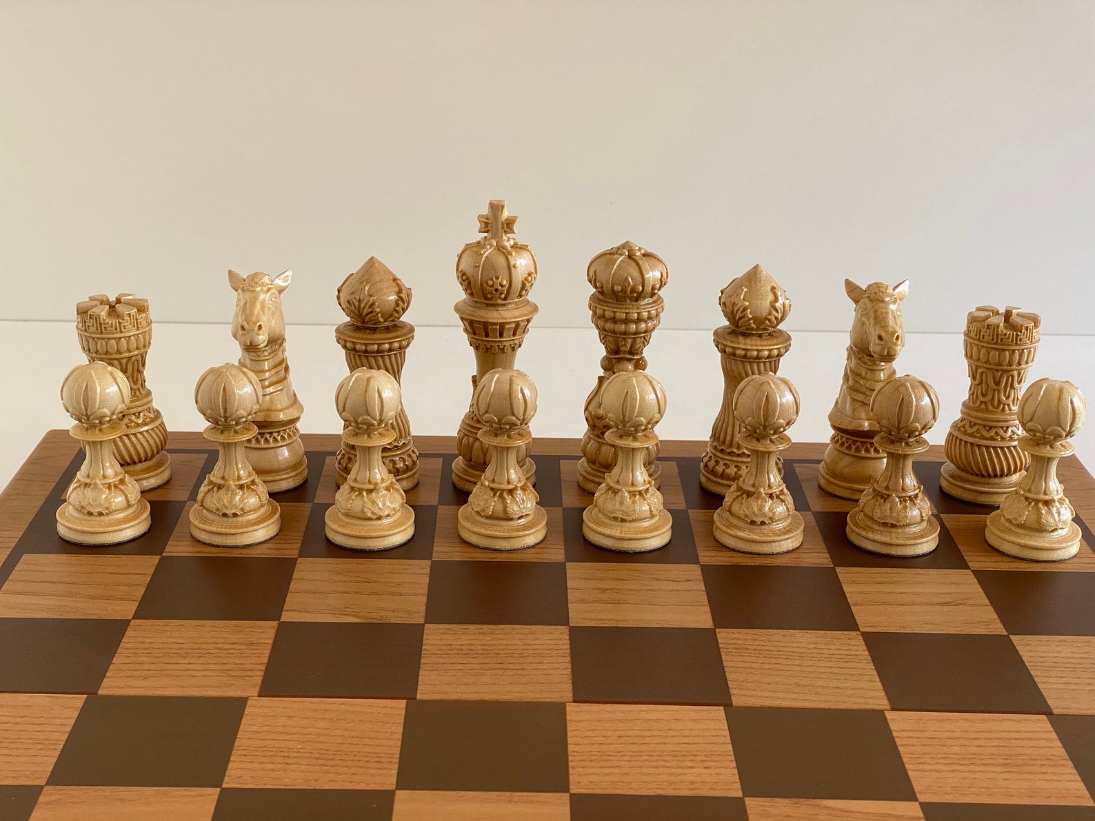 Wooden Chess Pieces black Lily Original Chess Pieces Wood - Etsy