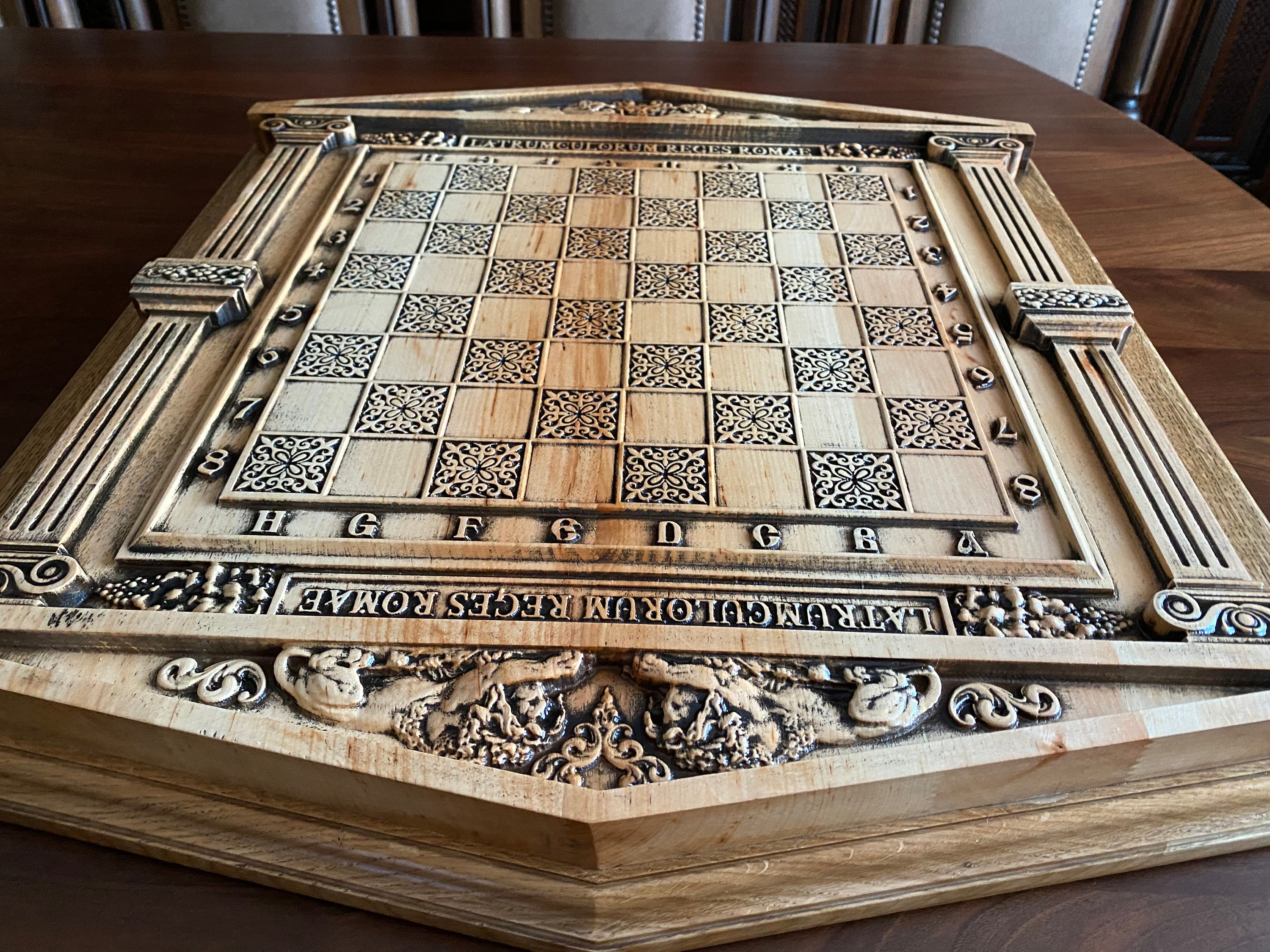 Wooden Chess Board Large Wooden Chess Board Luxury - Etsy