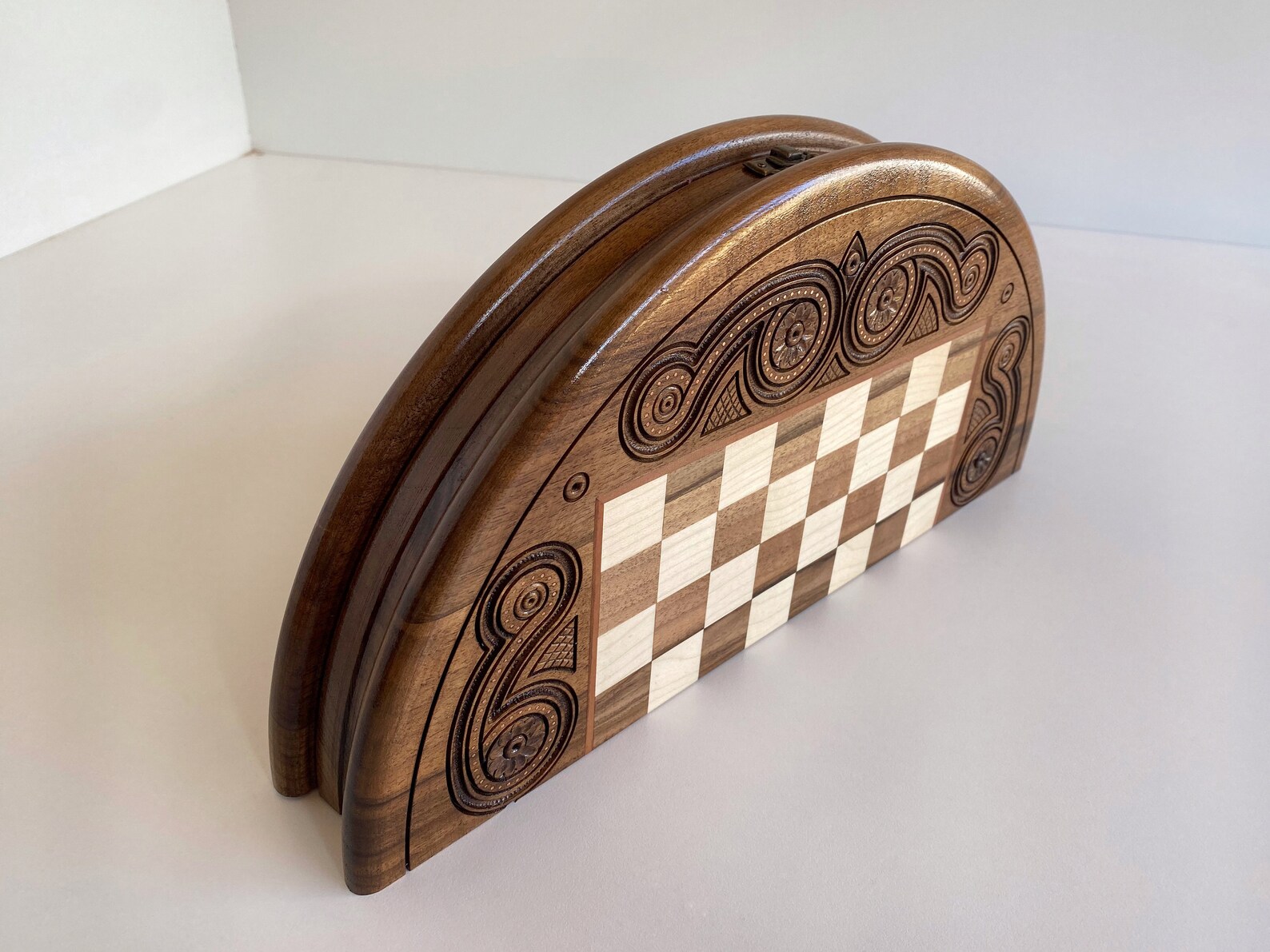 Round Chess Set Wooden Chess Game Handmade Chess Board | Etsy