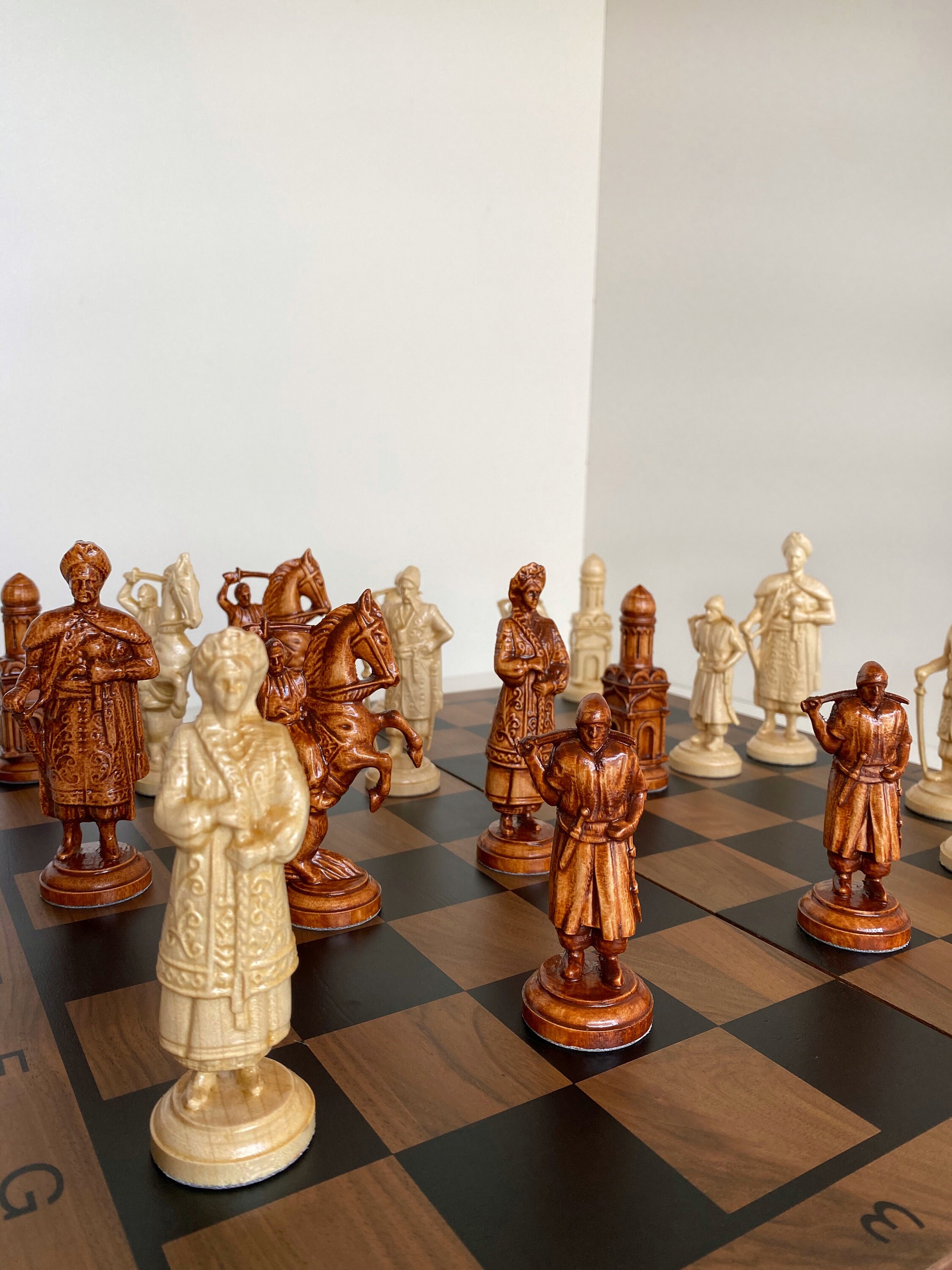 Ukrainian Folk Chess Pieces Original Chess Pieces Wood - Etsy