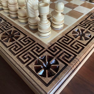 Modern Wooden Chess Set, Chess Boards, Walnut Chessboards, Large Chess ...