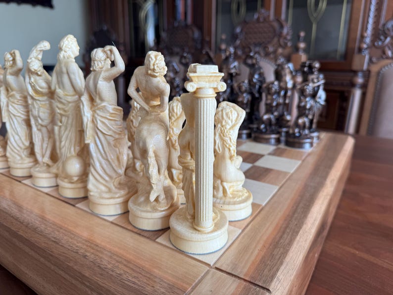 Greek Gods Chess Pieces: Wood Carving, Exclusive Gift - Etsy