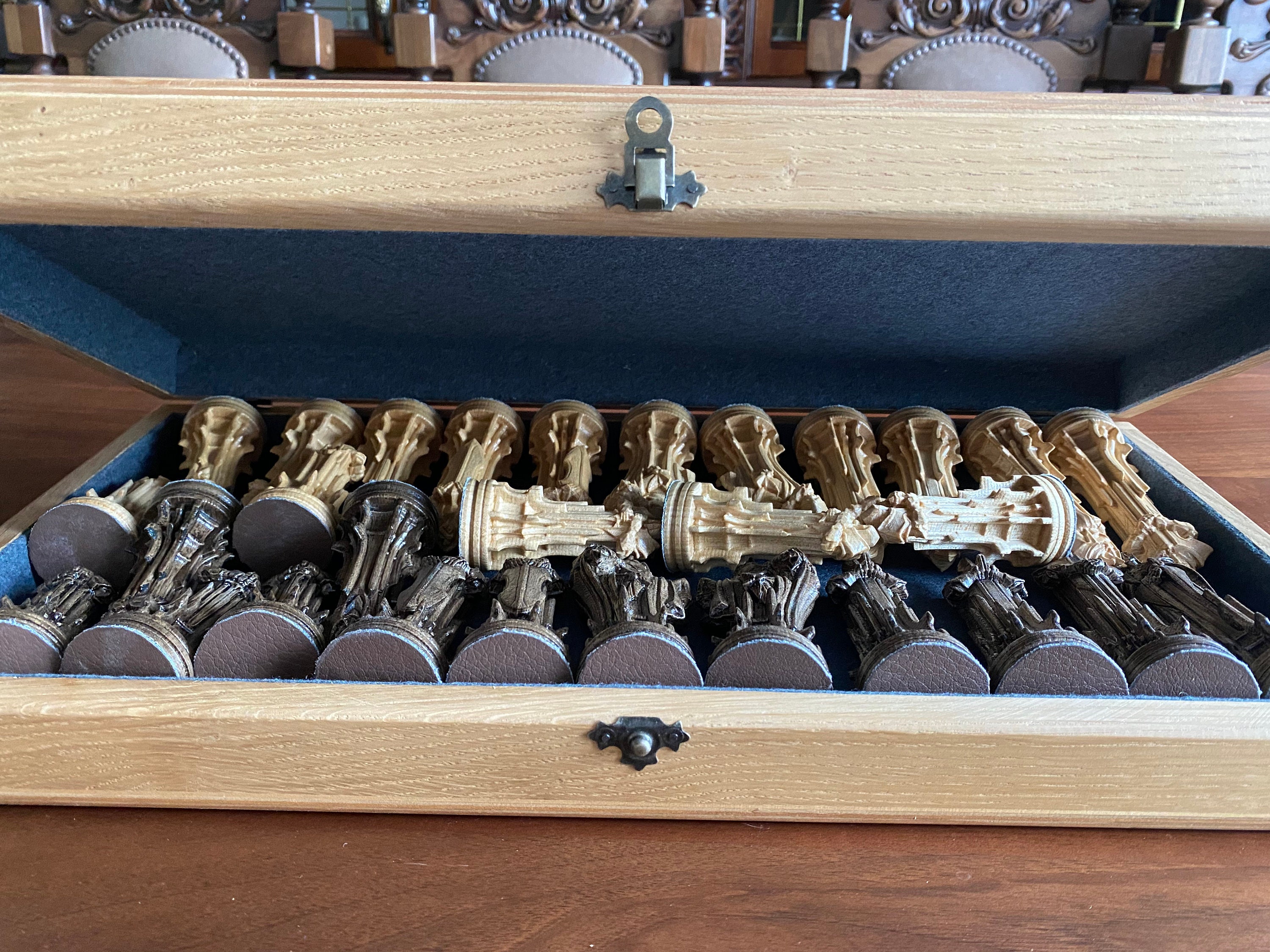 Black palladin Original Chess Pieces Wood Carving Chess - Etsy