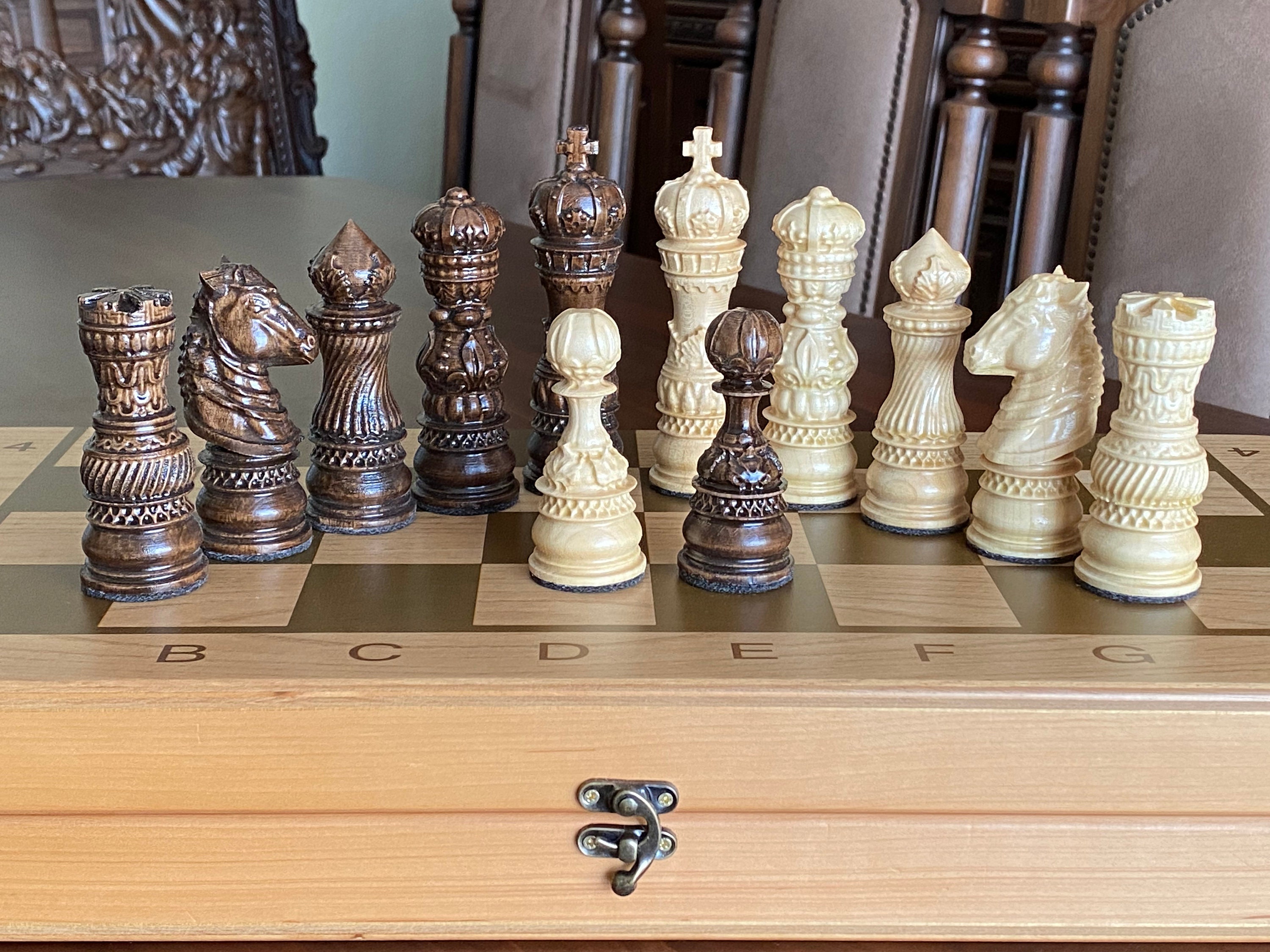 Luxury Wooden Chess Pieces lily Original Chess Pieces Wood - Etsy