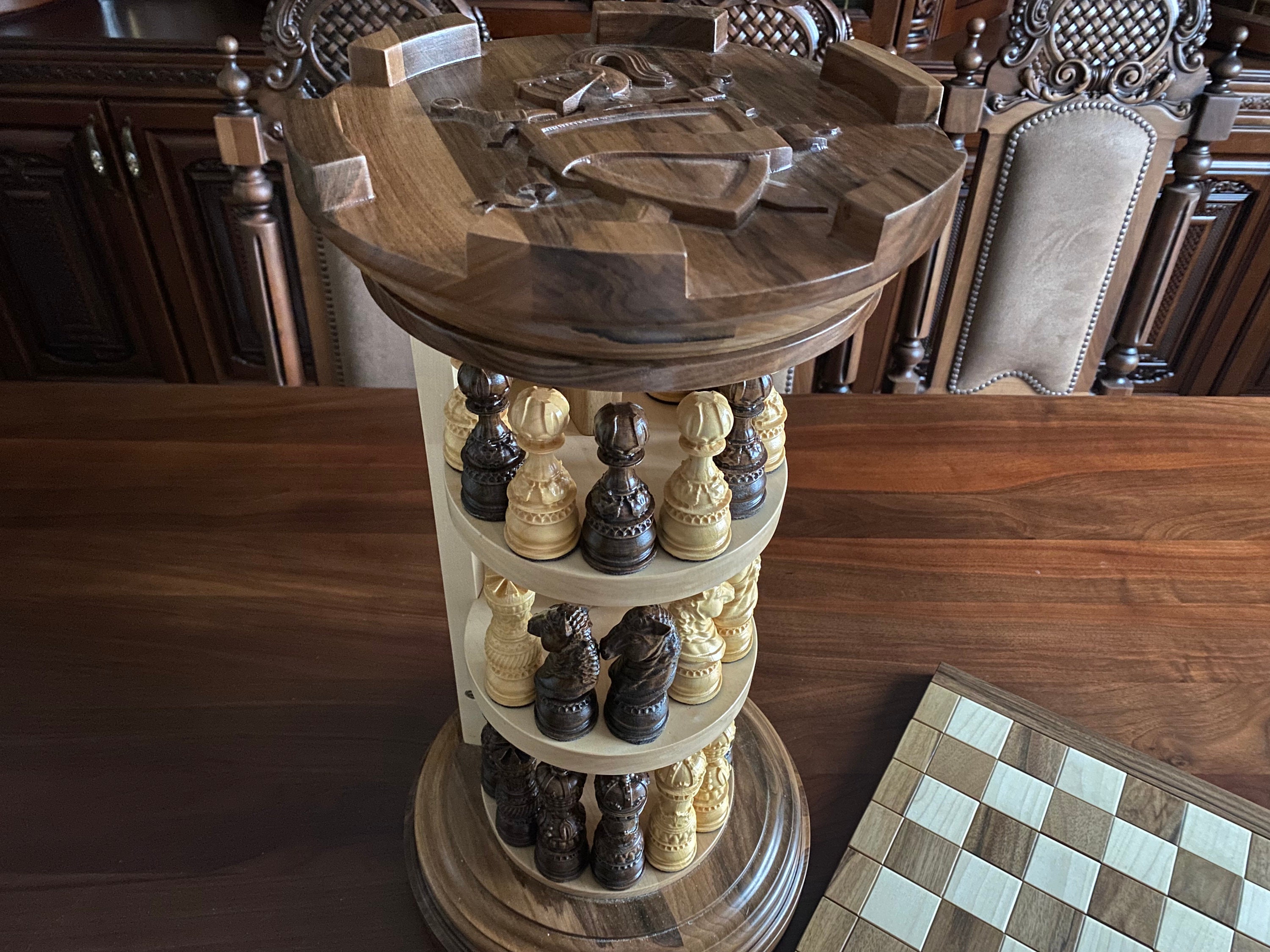 Castle Chess Tower With Chess Pieces lily Inside Chess - Etsy UK