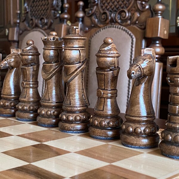 Hand Carved Chess Set - Etsy