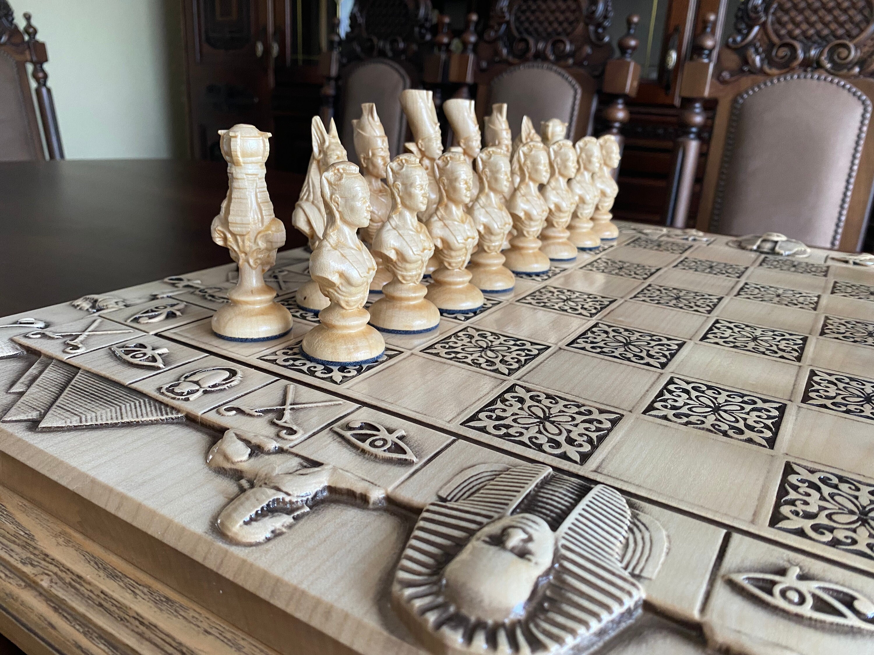 Ancient Egypt Chess Set Egyptian Gods Ancient Chess Wooden | Etsy