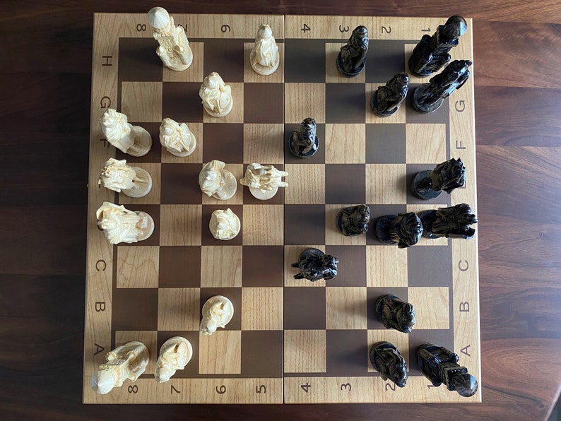 Medieval Wooden Chess Pieces Original Chess Pieces Wood - Etsy