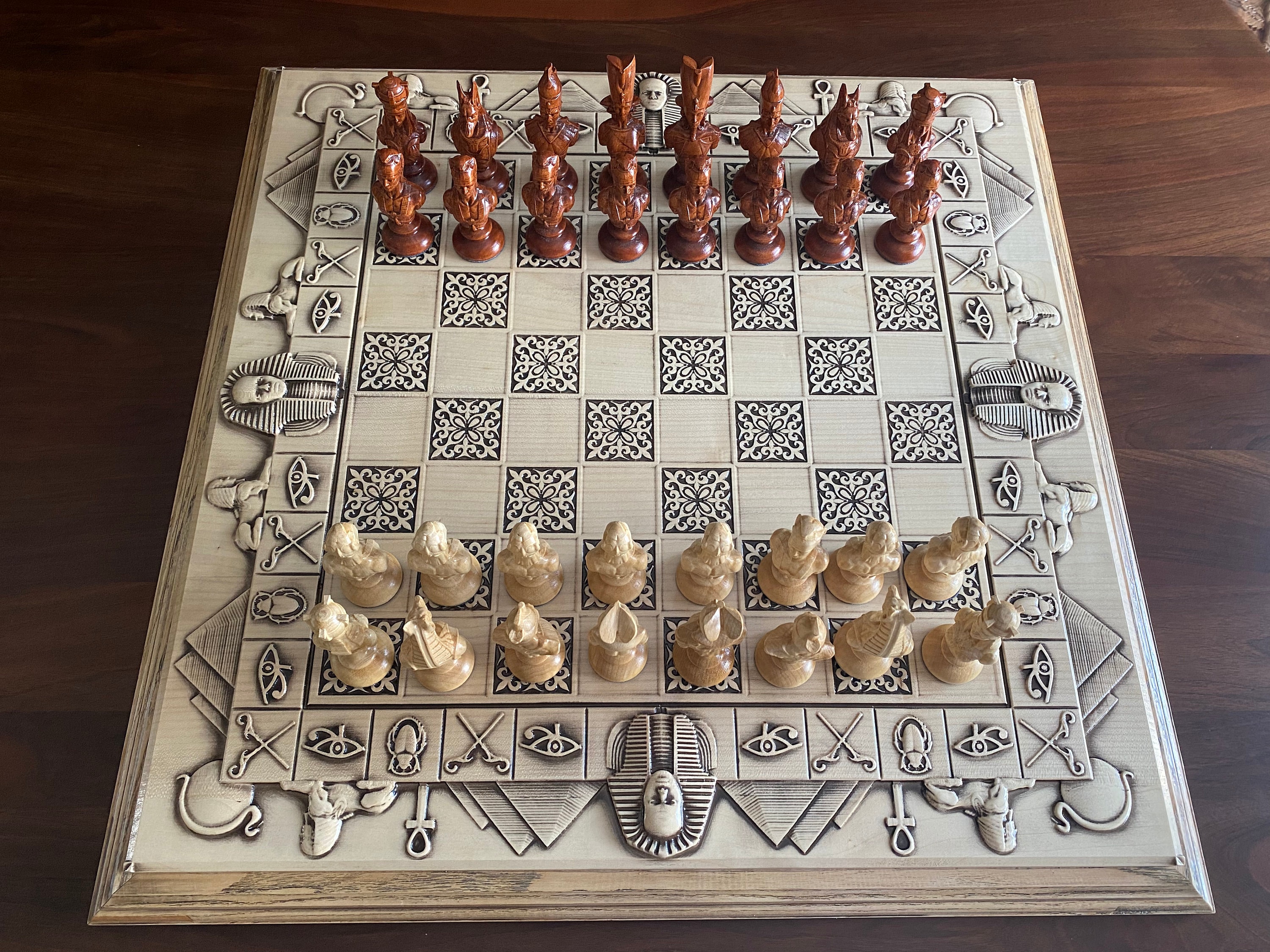 Ancient Egypt Chess Set Egyptian Gods Ancient Chess Wooden | Etsy