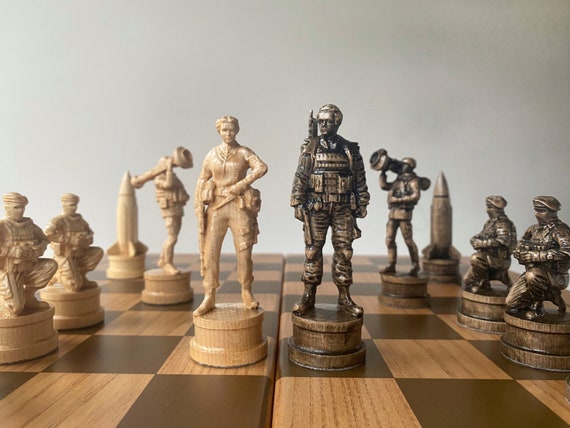 NEW ukrainian Army Wooden Chess Pieces Taras Shevchenko & - Etsy