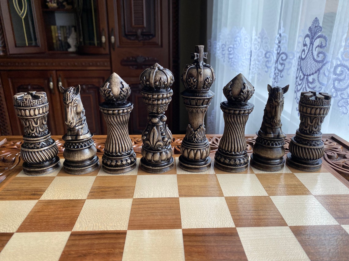 Luxury Wooden Chess Pieces Original Chess Pieces Wood - Etsy