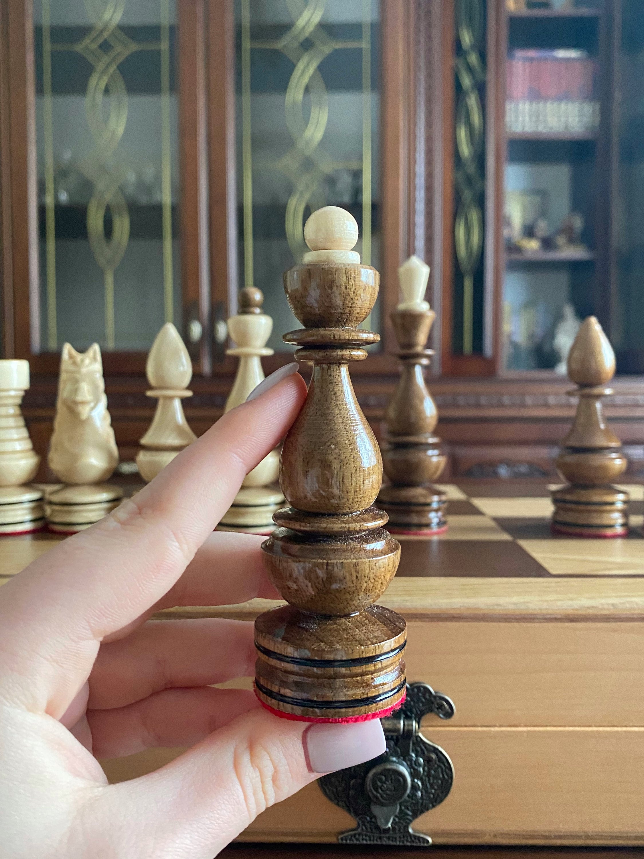 Hand Carved Wooden Chess Pieces: Carpathian Mountain Wood - Etsy