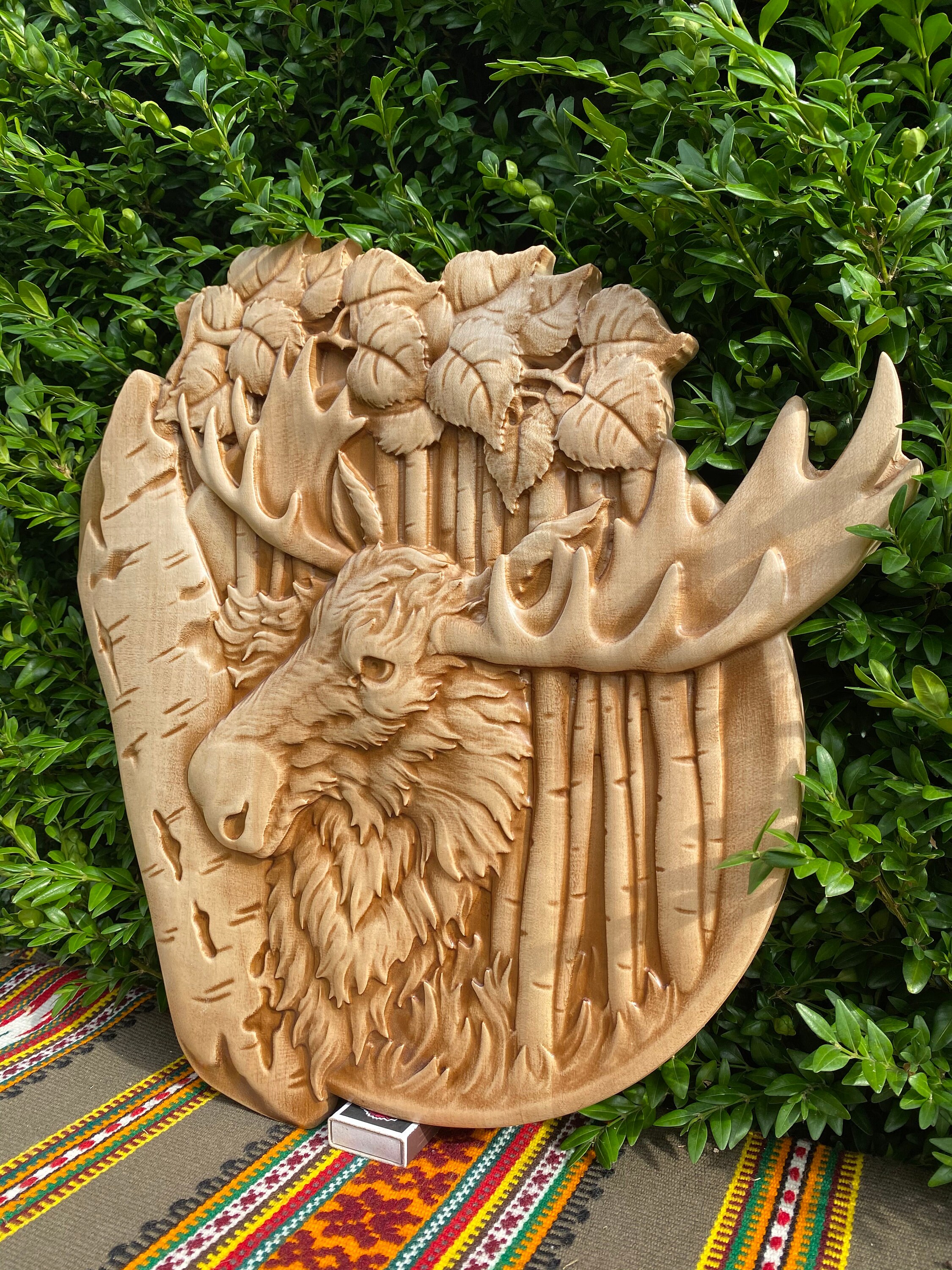 Wooden Picture Moose Wood Wall Plate Wood Wall Art Wood - Etsy