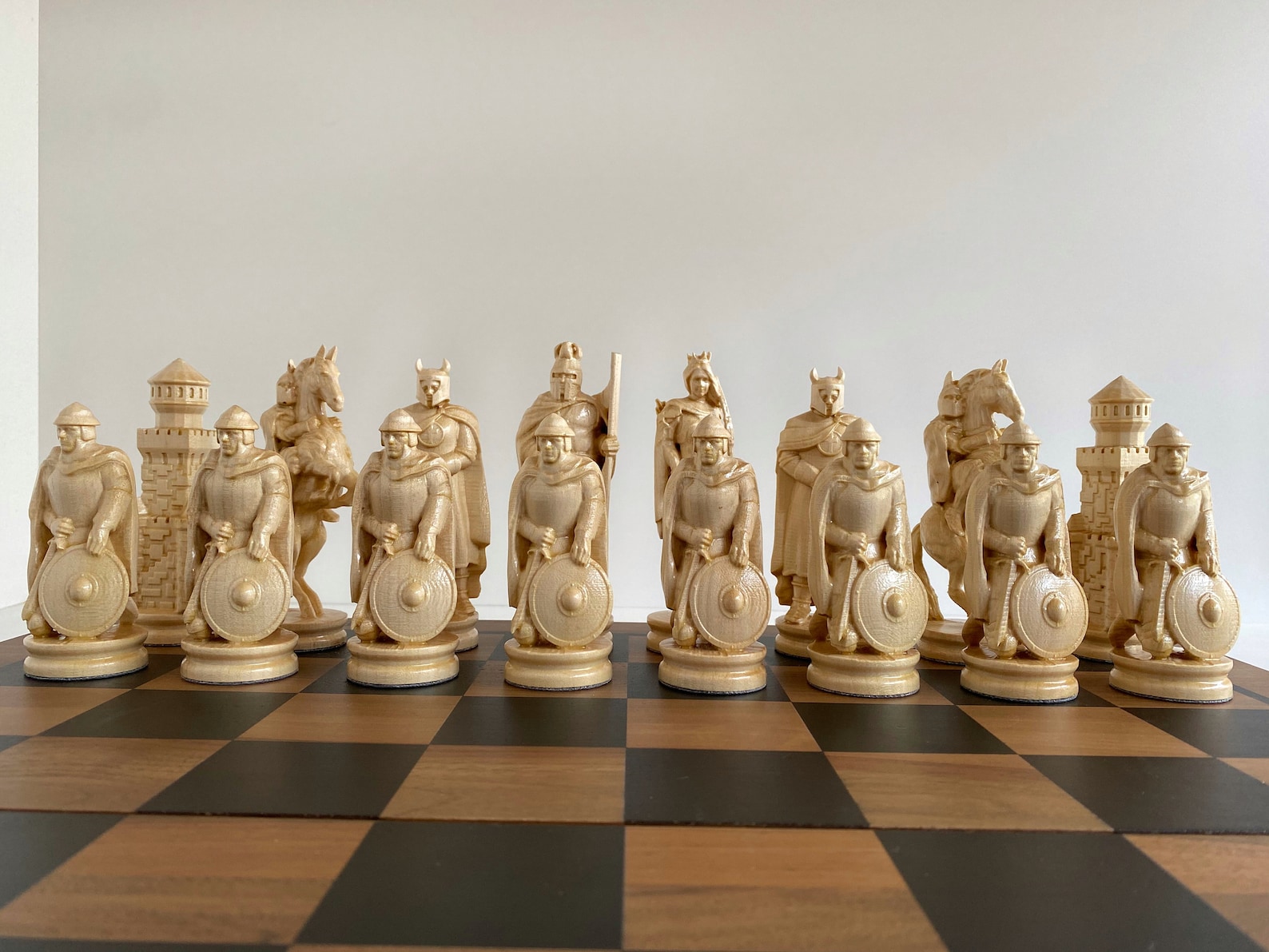 Medieval Wooden Chess Pieces Original Chess Pieces Wood - Etsy