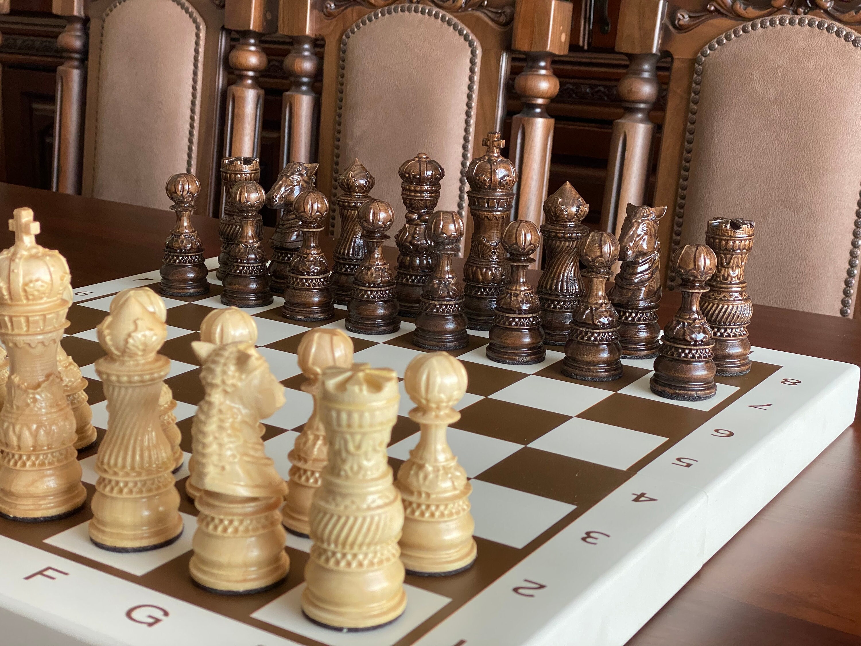 Luxury Wooden Chess Pieces lily Original Chess Pieces Wood - Etsy