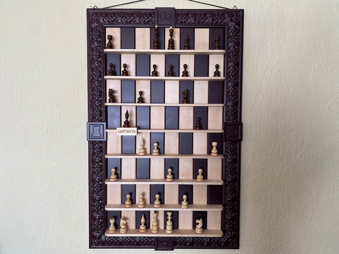 Vertical Carved Chess Set Brown Chess Board With Option for - Etsy
