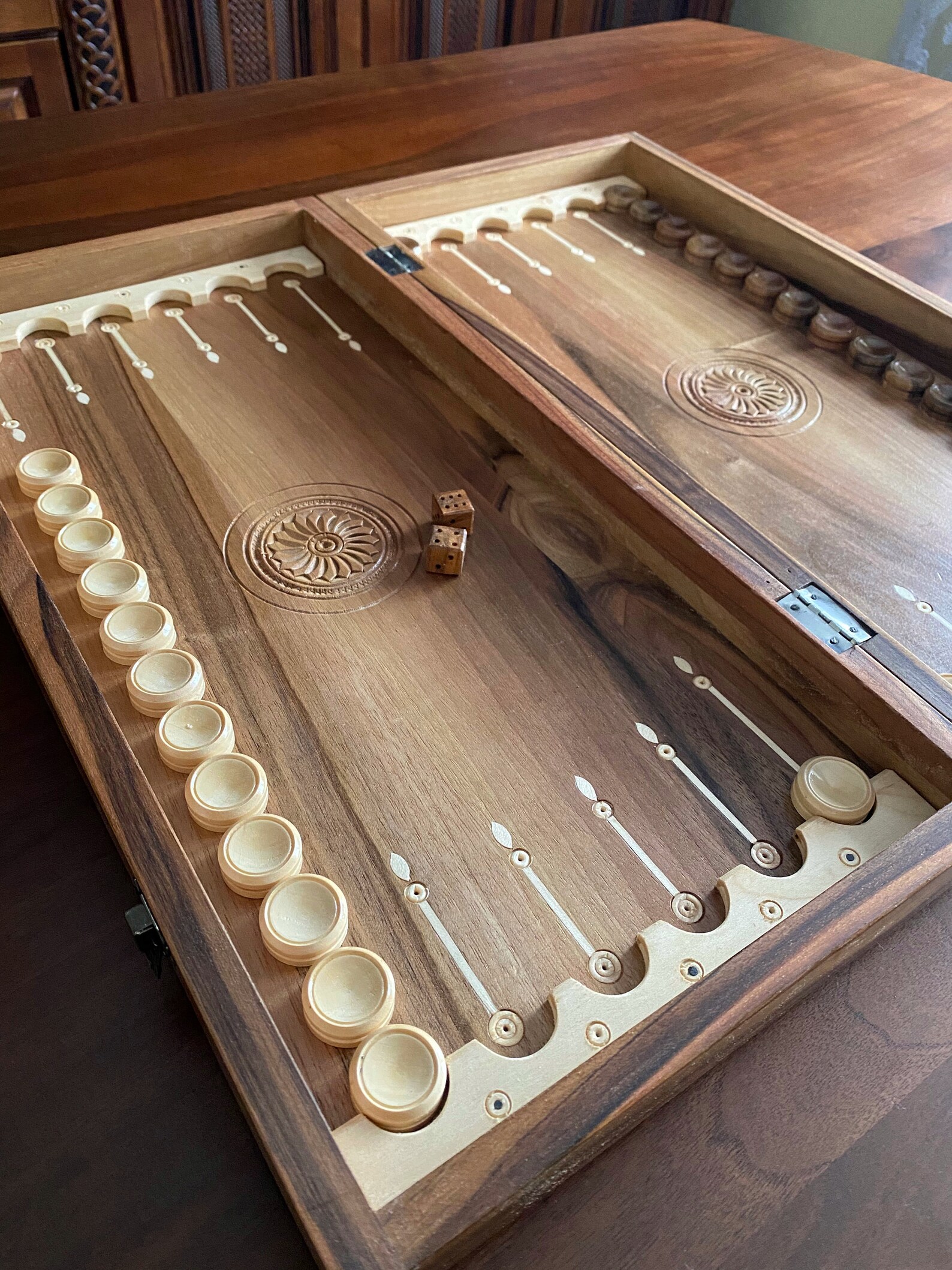 Wooden Hand Carved Chess Set Chess 3in 1 Large Chess Set Wood - Etsy