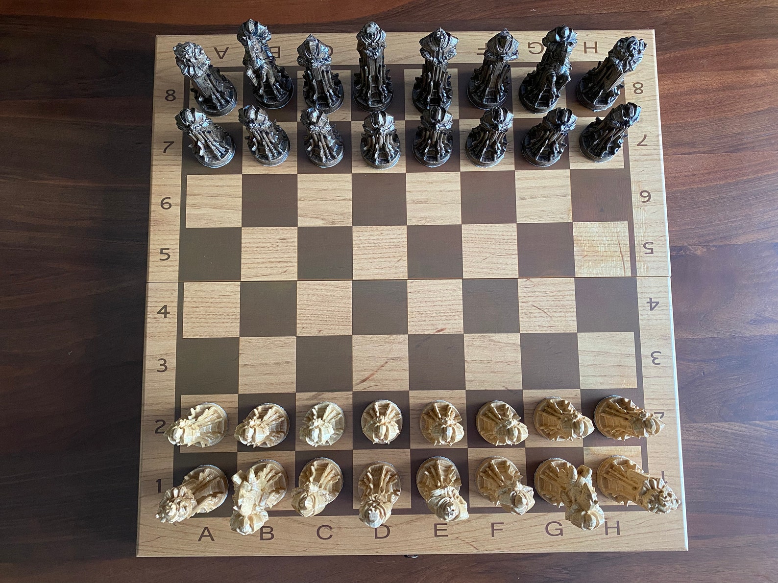 Black palladin Original Chess Pieces Wood Carving Chess - Etsy