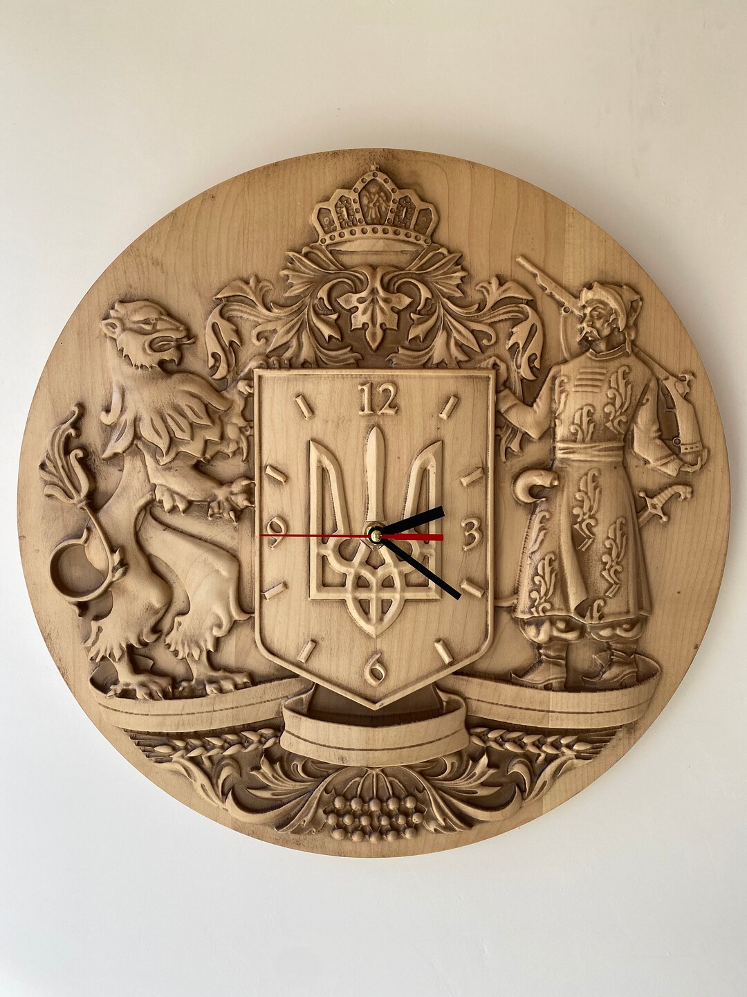 Ukrainian Trident Wall Clock in Ukrainian Style Wall Hanging Rustic ...