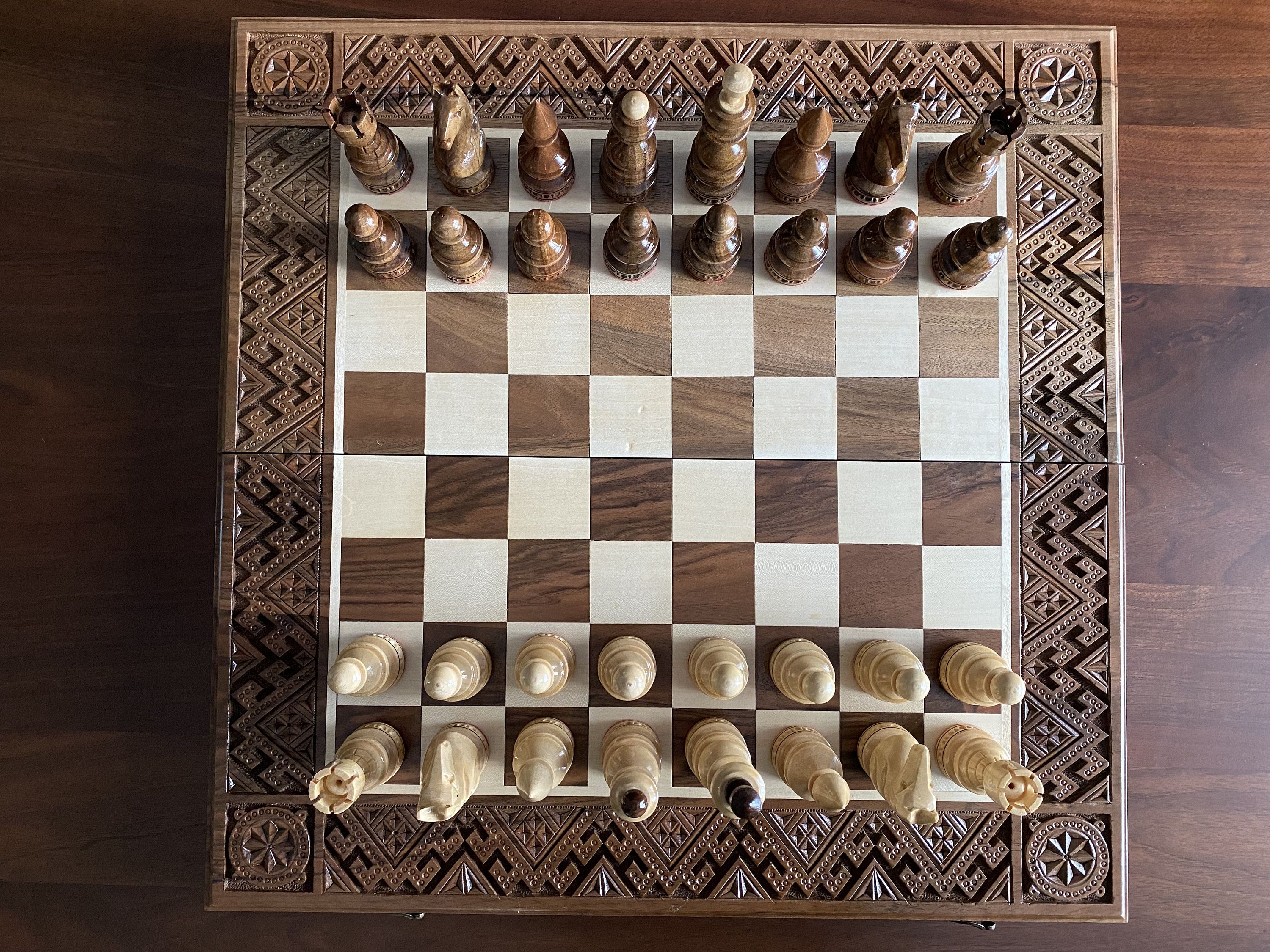 Large chess set Wooden Chess Backgammon Checkers Large chess | Etsy