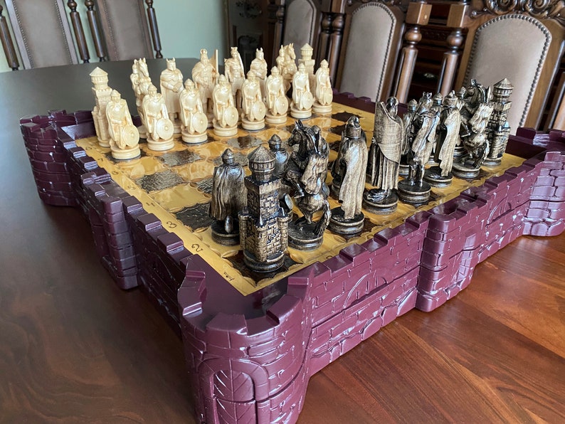 Medieval Castle Chess Board 23.6 Hand Crafted Chess Board - Etsy
