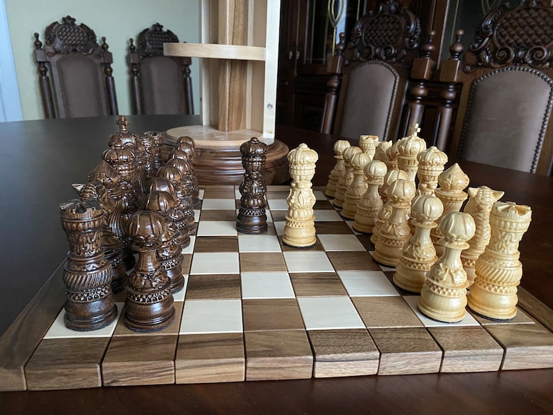 Castle Chess Set With Storage: Unique Wooden Chess Gift - Etsy