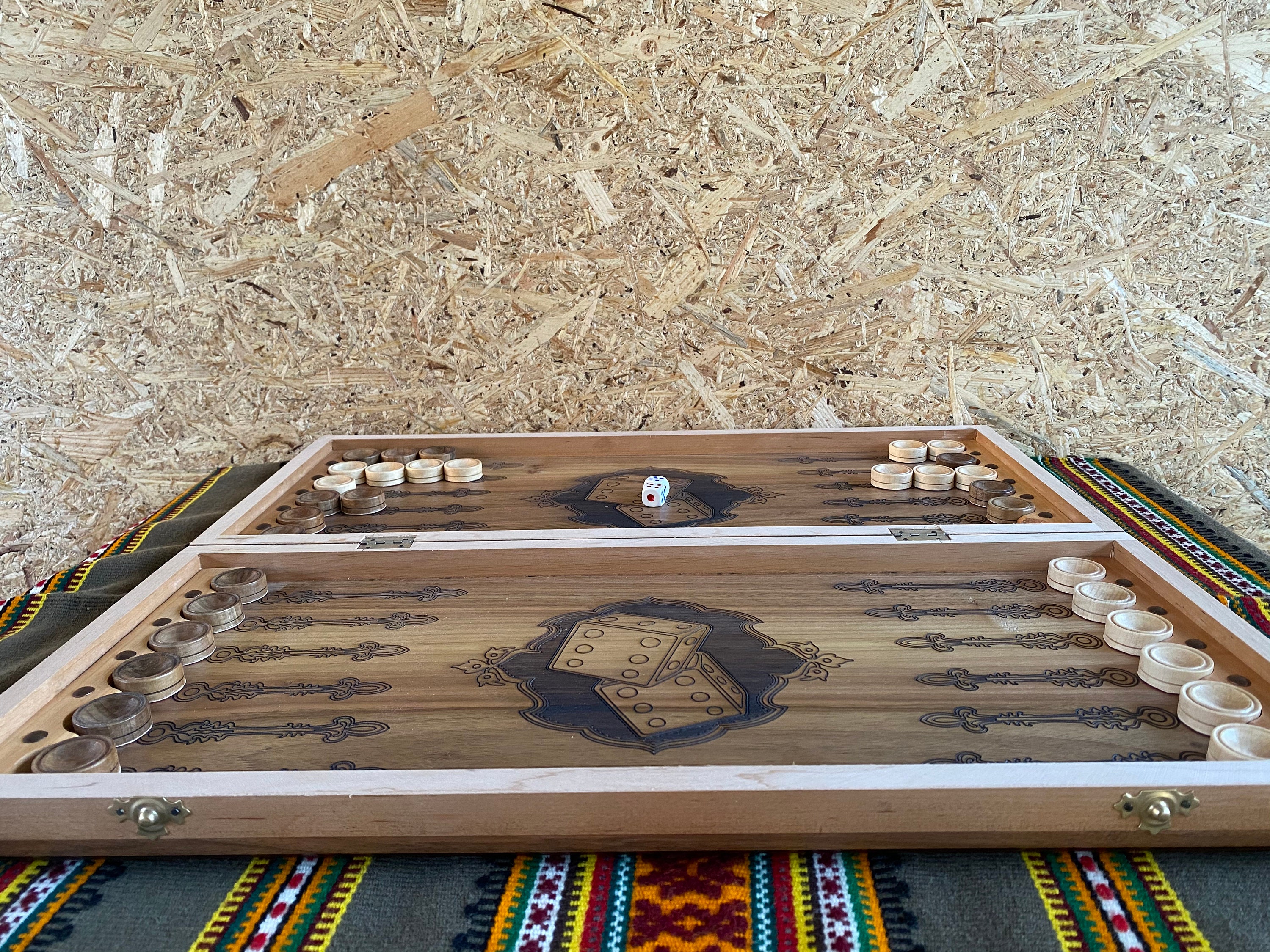 Gran backgammon conjunto gran tablero plegable madera | Etsy