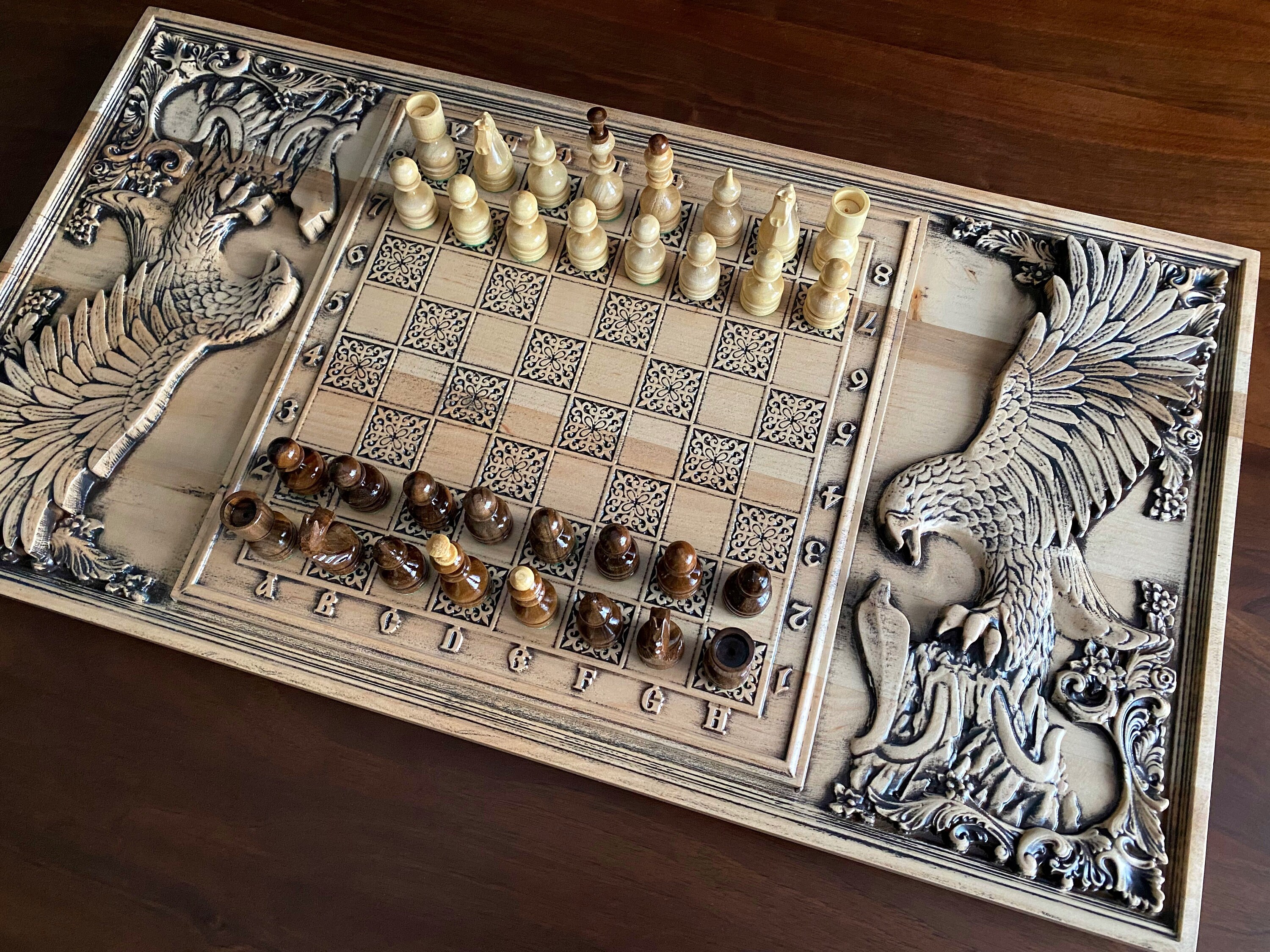 Luxury Chess Set eagle Wooden Chess Board With Chess - Etsy UK