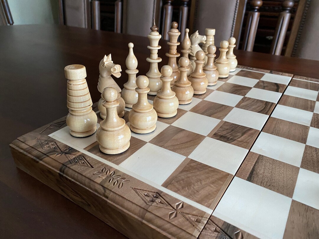 Handmade Wooden Chess Set: Carpathian Wood Carved Pieces - Etsy
