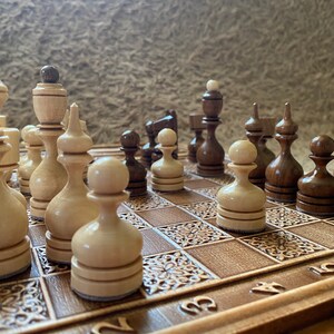 Mini Chess Pieces Small Wooden Chess Set Chess Set Wood | Etsy