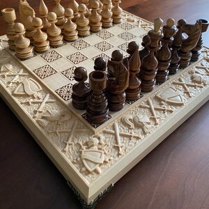 Wooden Chess Set, Original Wooden Chess Board Chess Set With Board ...