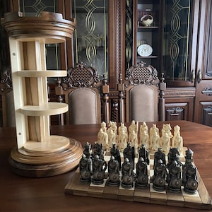 Medieval Chess Set: Foldable Chess Board With Castle Tower Storage - Etsy
