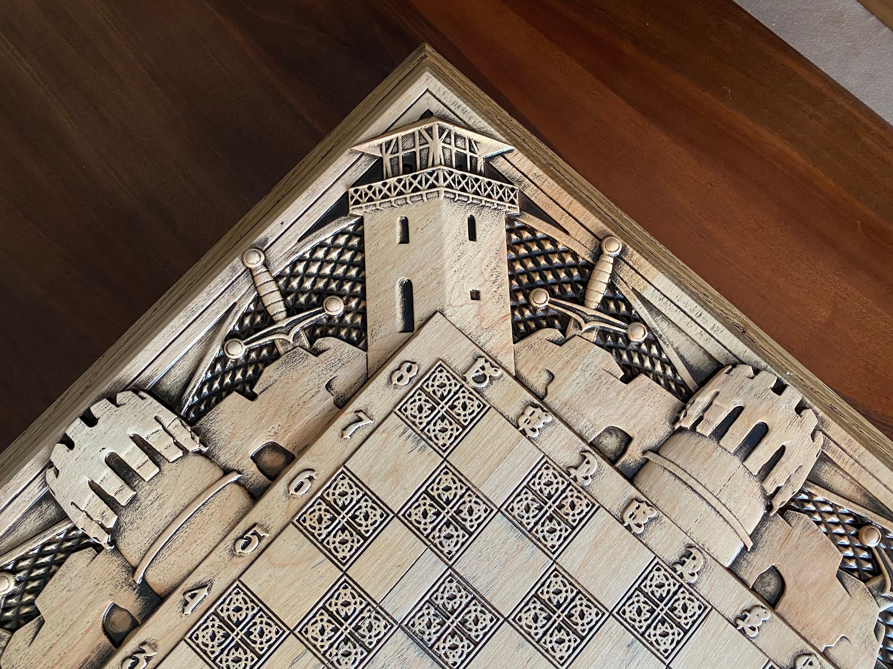 Medieval Castle Wooden Chess Board: Large Luxury Collectible - Etsy