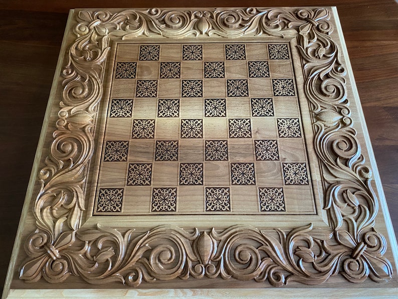 Antique Chess Pieces “roman Gods”, Walnut Chess Board, Luxury Chess ...