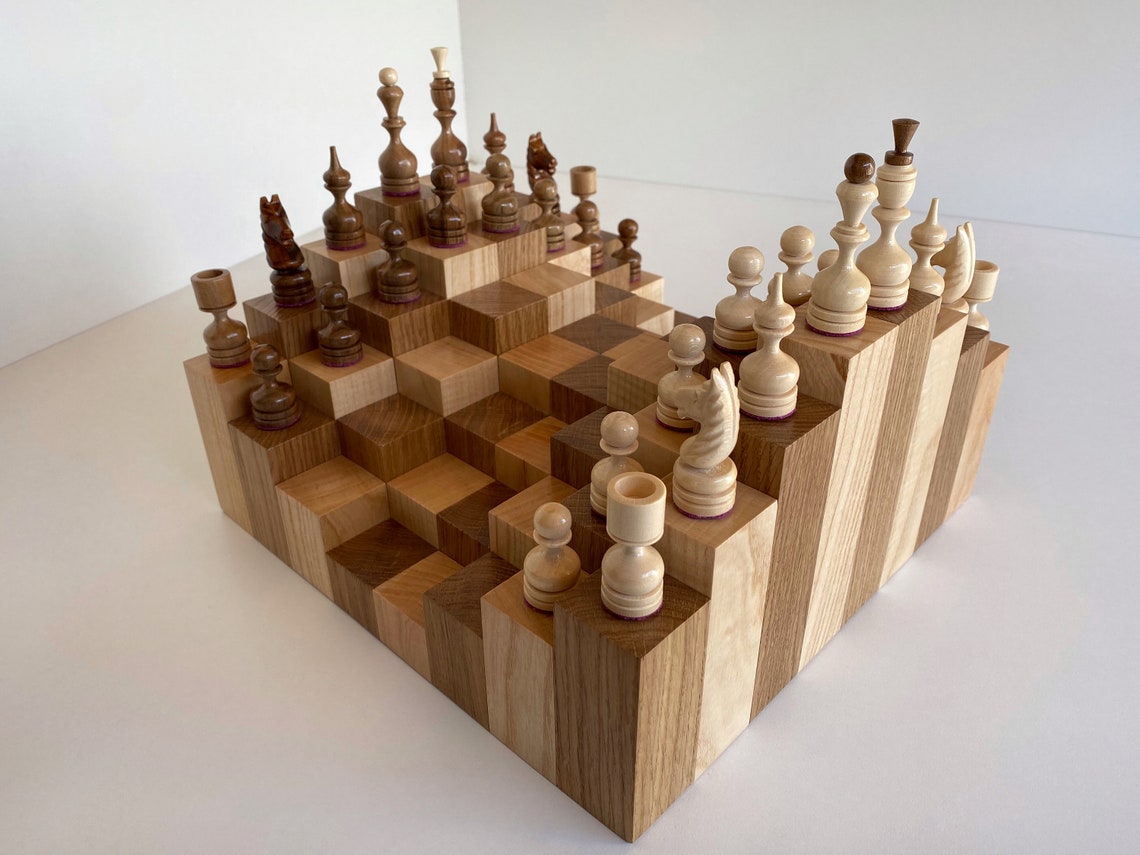 3D Modern Chess Set Wooden Chess Set Chess Original Chess Set - Etsy