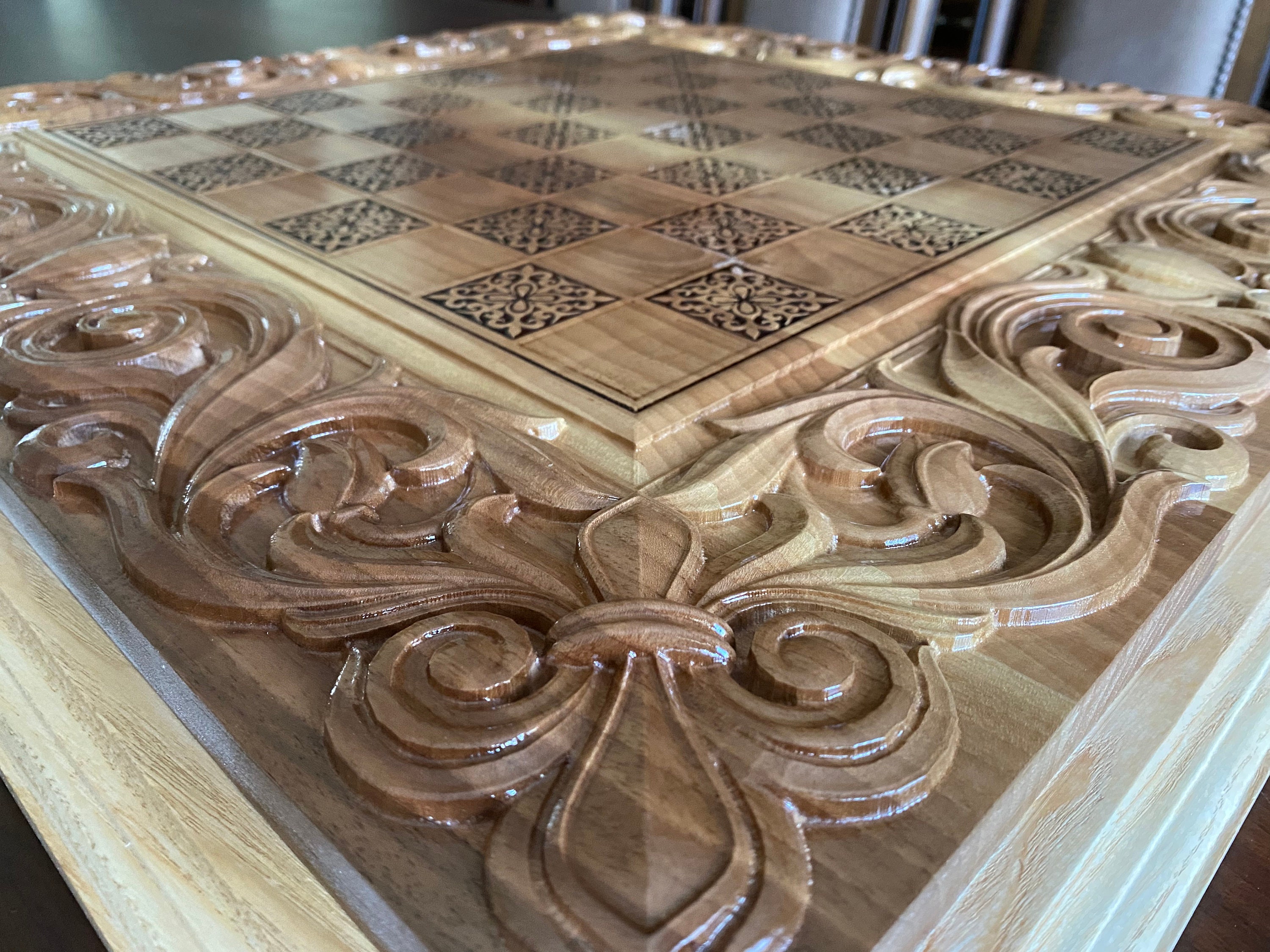 Luxus Schachbrett aus Holz Großes Schachbrett aus Holz Luxus - Etsy.de