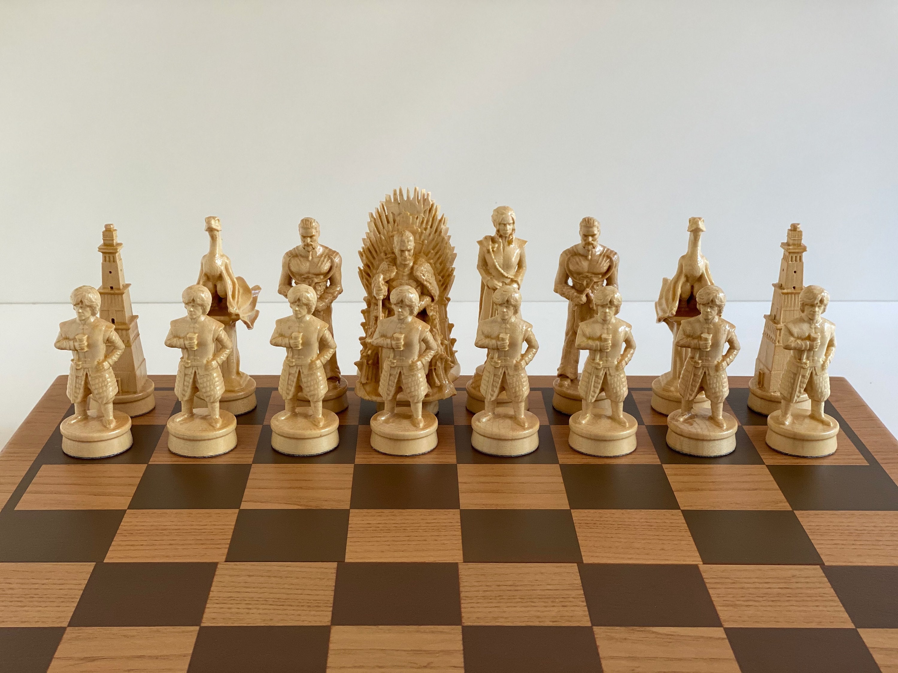 Chess pieces Game of thrones Wooden chess pieces Original | Etsy