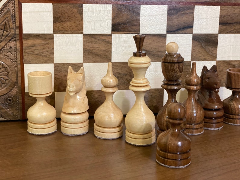 Mini Chess Pieces Small Wooden Chess Set Chess Set Wood | Etsy