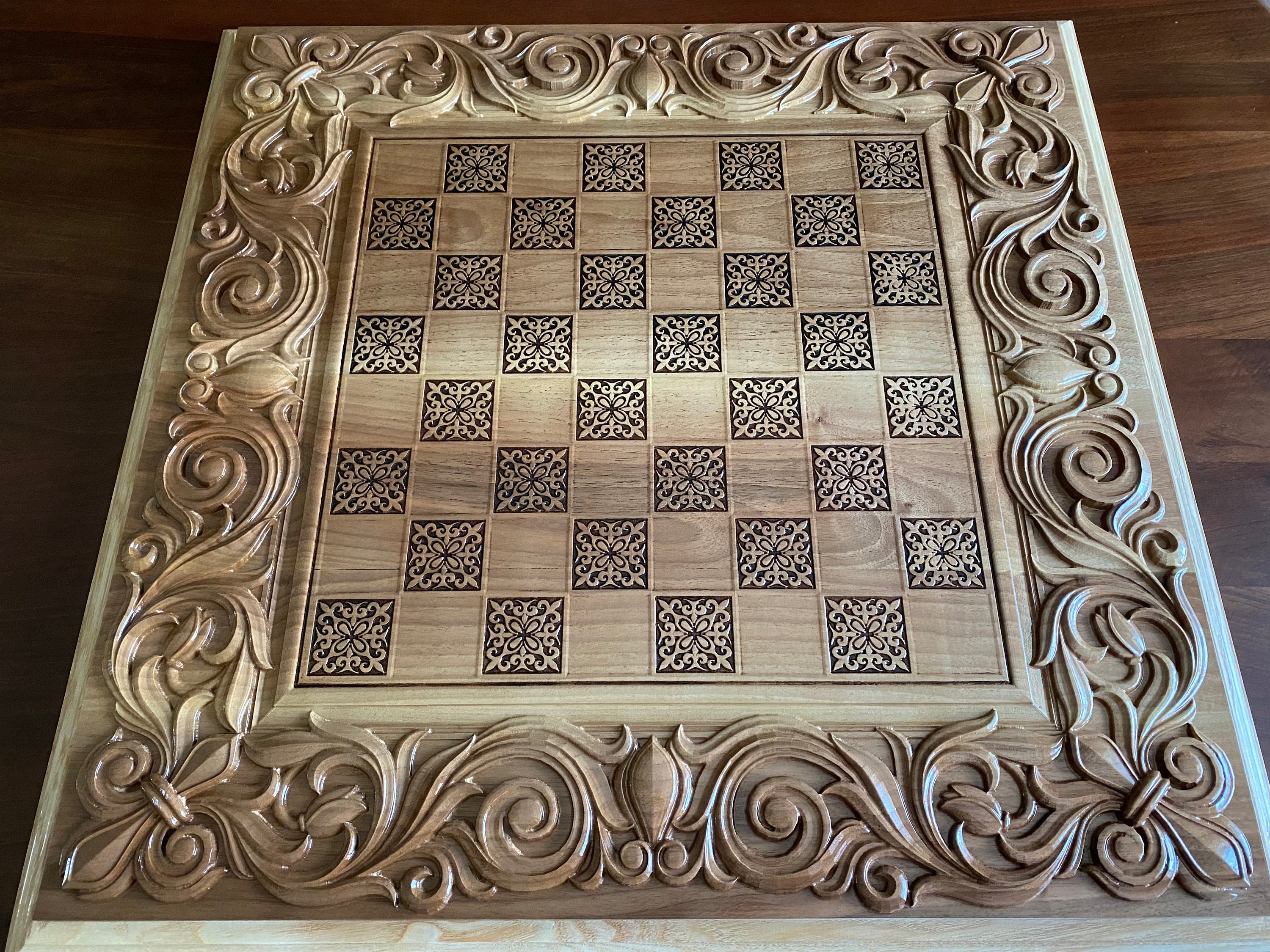 Large Walnut Wooden Chess Board: Luxury Decorative Chess (67x67cm - Etsy