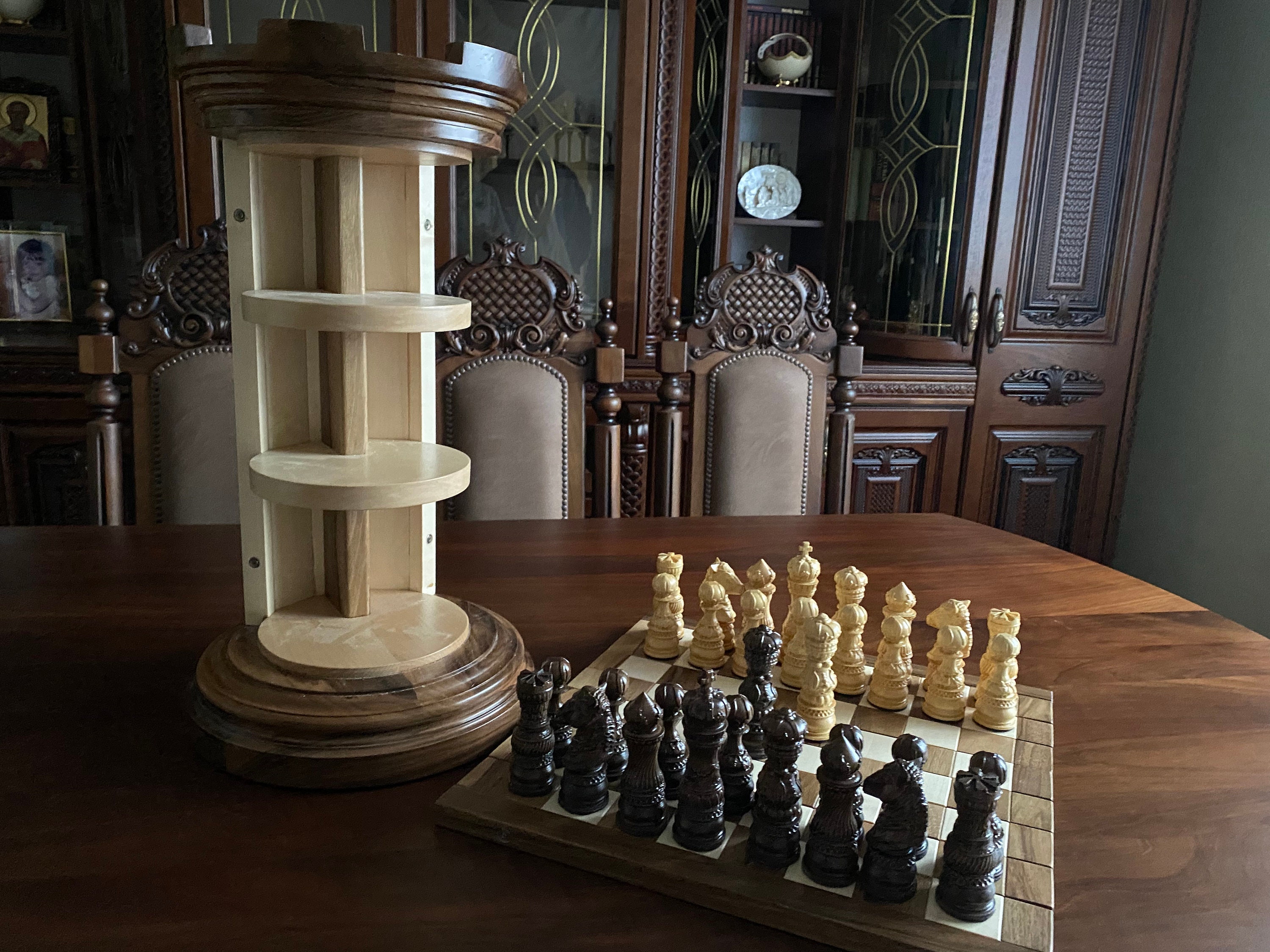 Castle Chess Tower With Chess Pieces lily Inside Chess - Etsy UK