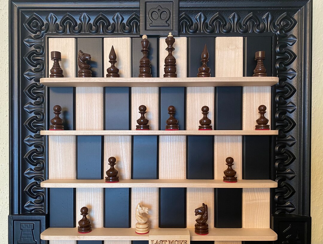 Vertical Carved Chess Set Black Chess Board With Option for Chess ...