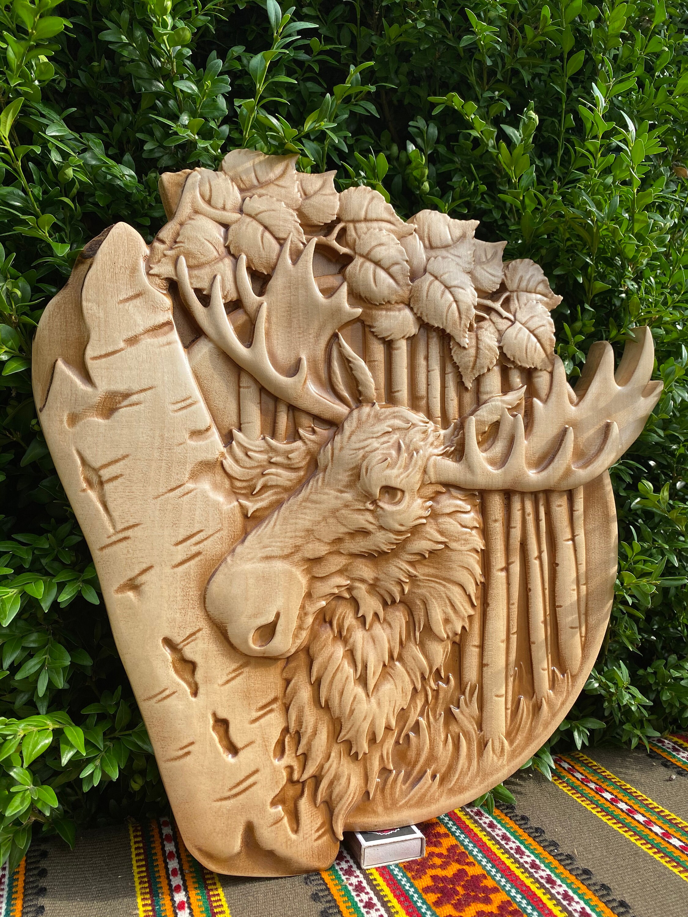 Wooden Picture Moose Wood Wall Plate Wood Wall Art Wood - Etsy