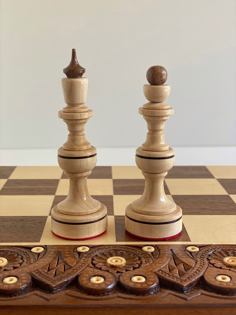 Wooden Chess Pieces Wooden Chess Set Chess Set Wood Carving - Etsy