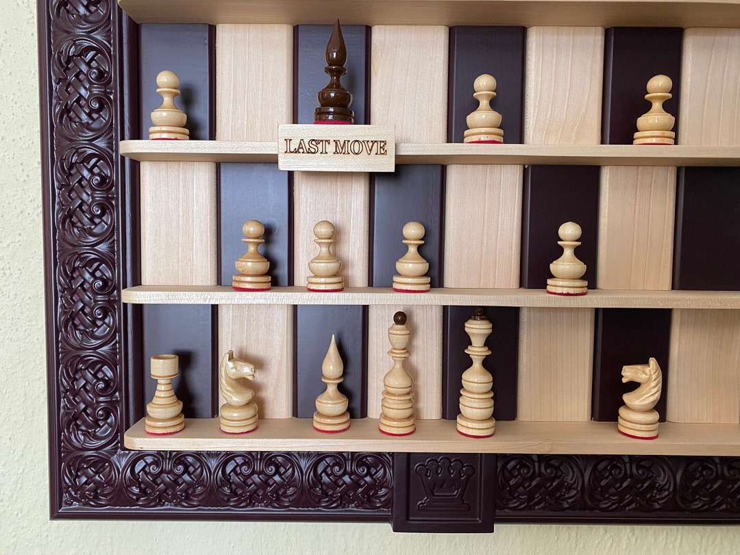 Handmade Vertical Chess Set: Wall Mounted Wooden Board - Etsy
