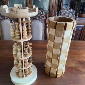 Castle Chess Tower With Chess Pieces Inside, Rook Tower, Foldable Chess ...