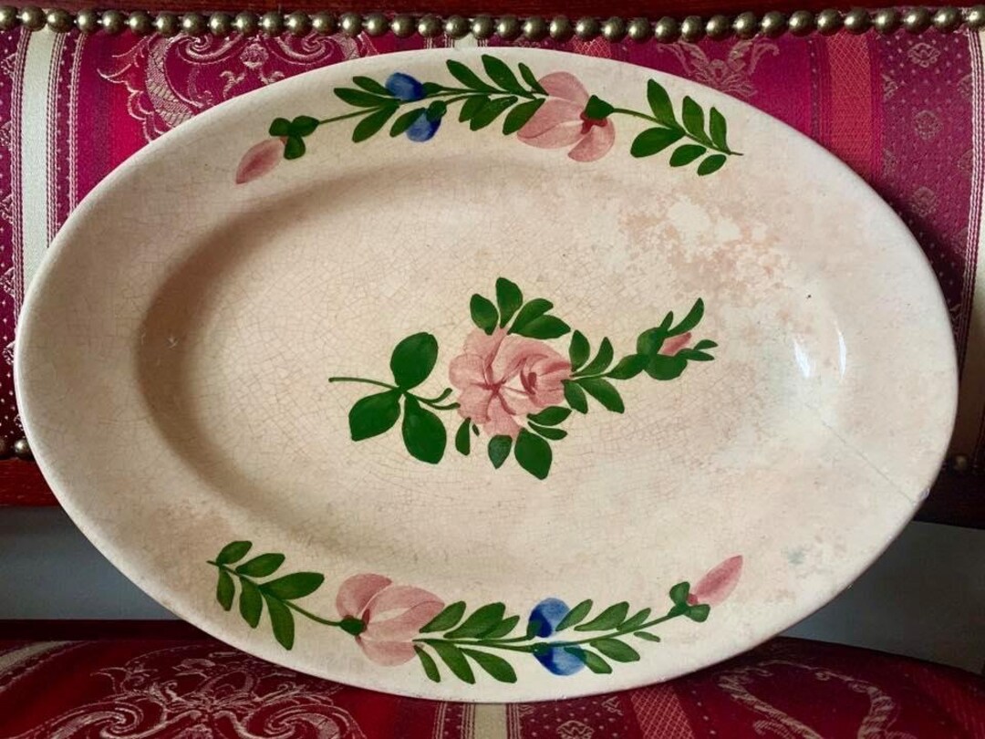 Antique Hungarian Earthenware Platter, Hand-painted Floral Folk Art ...