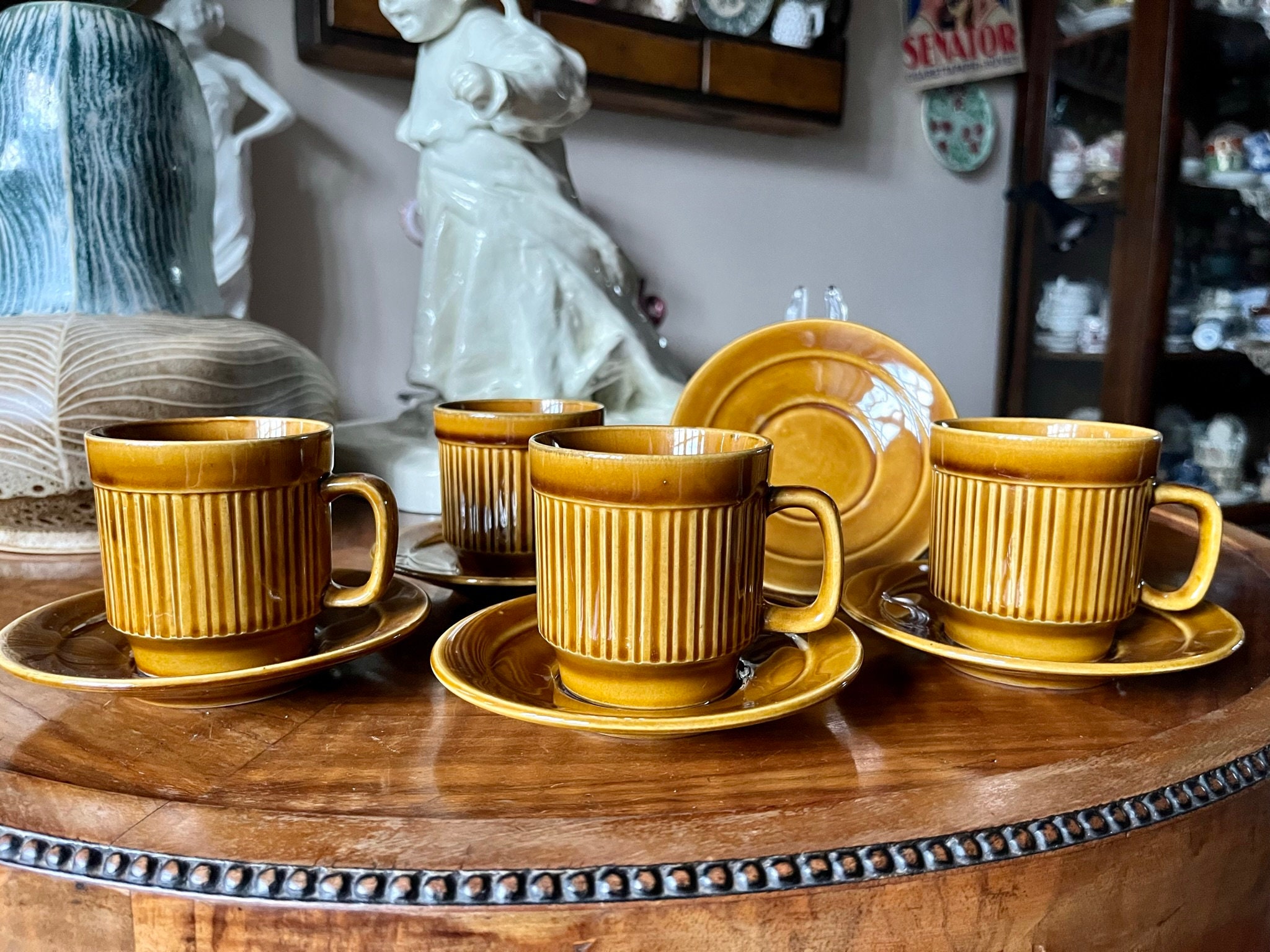 Superb Vintage Retro Kera Vitral Coffee Caramel Brown Coloured - Etsy